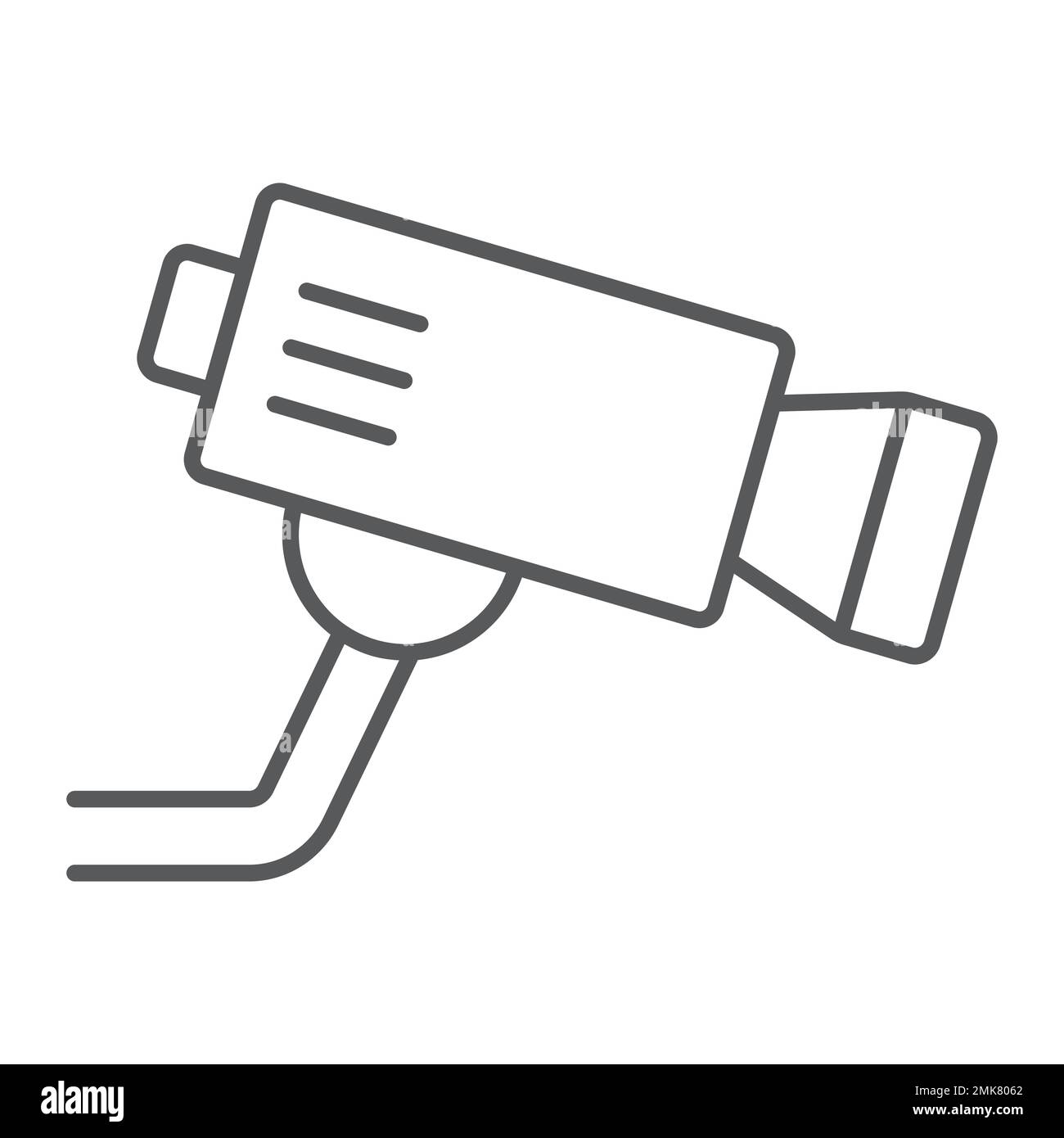 CCTV camera thin line icon, privacy and video, security camera sign ...