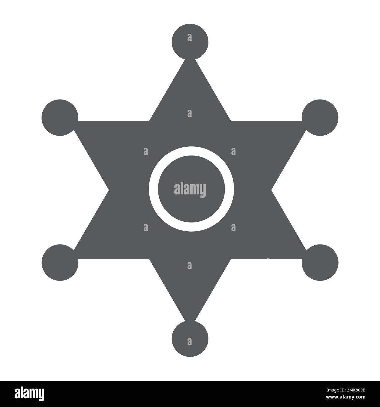 Sheriff badge glyph icon, law and officer, police badge sign, vector graphics, a solid pattern ...