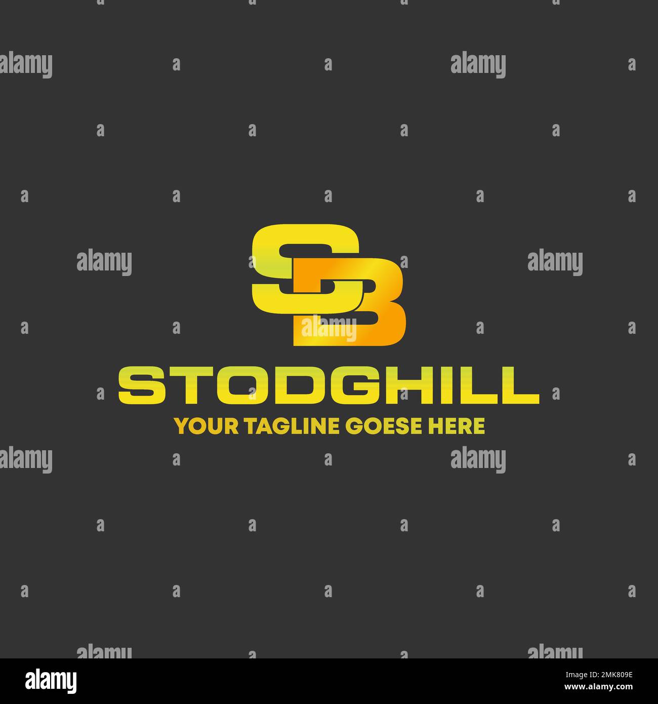 letter SB sans serif font with connected image graphic icon logo design ...