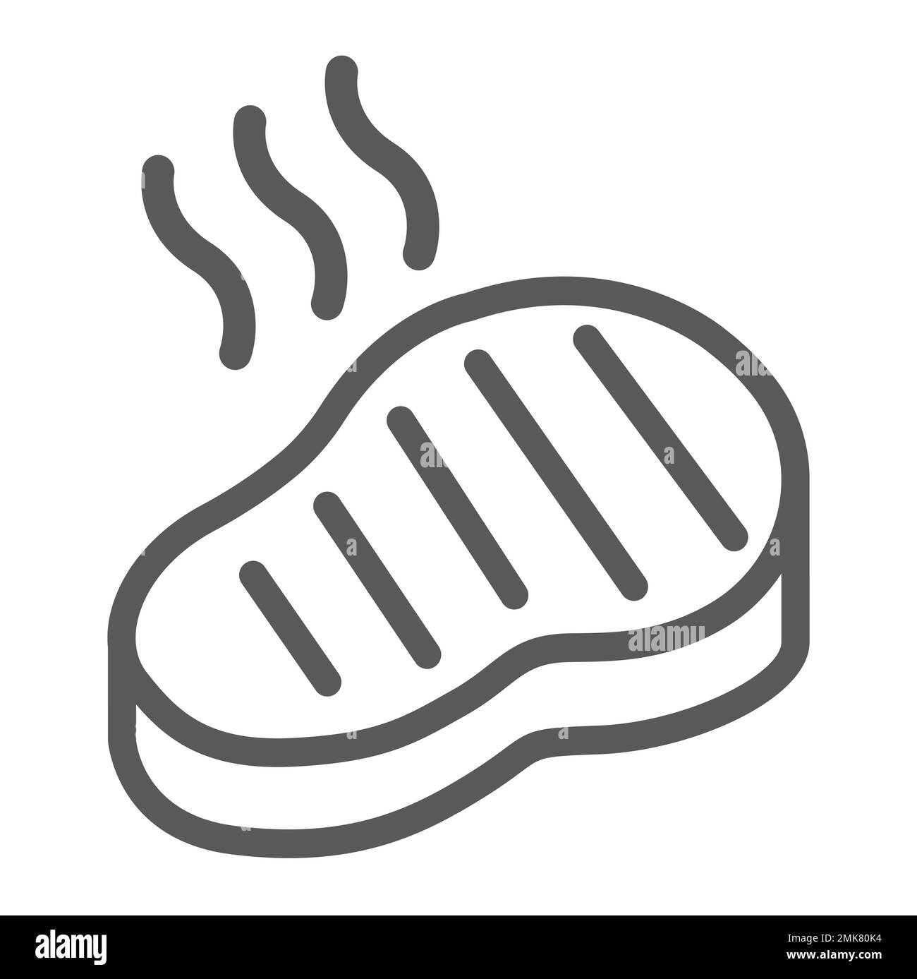 Steak line icon, food and meal, meat sign, vector graphics, a linear ...