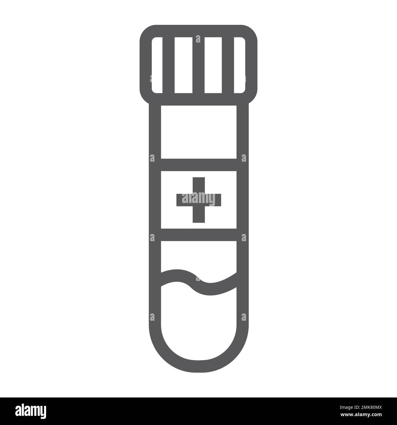 Test tube line icon, medicine and equipment, lab flask sign, vector ...