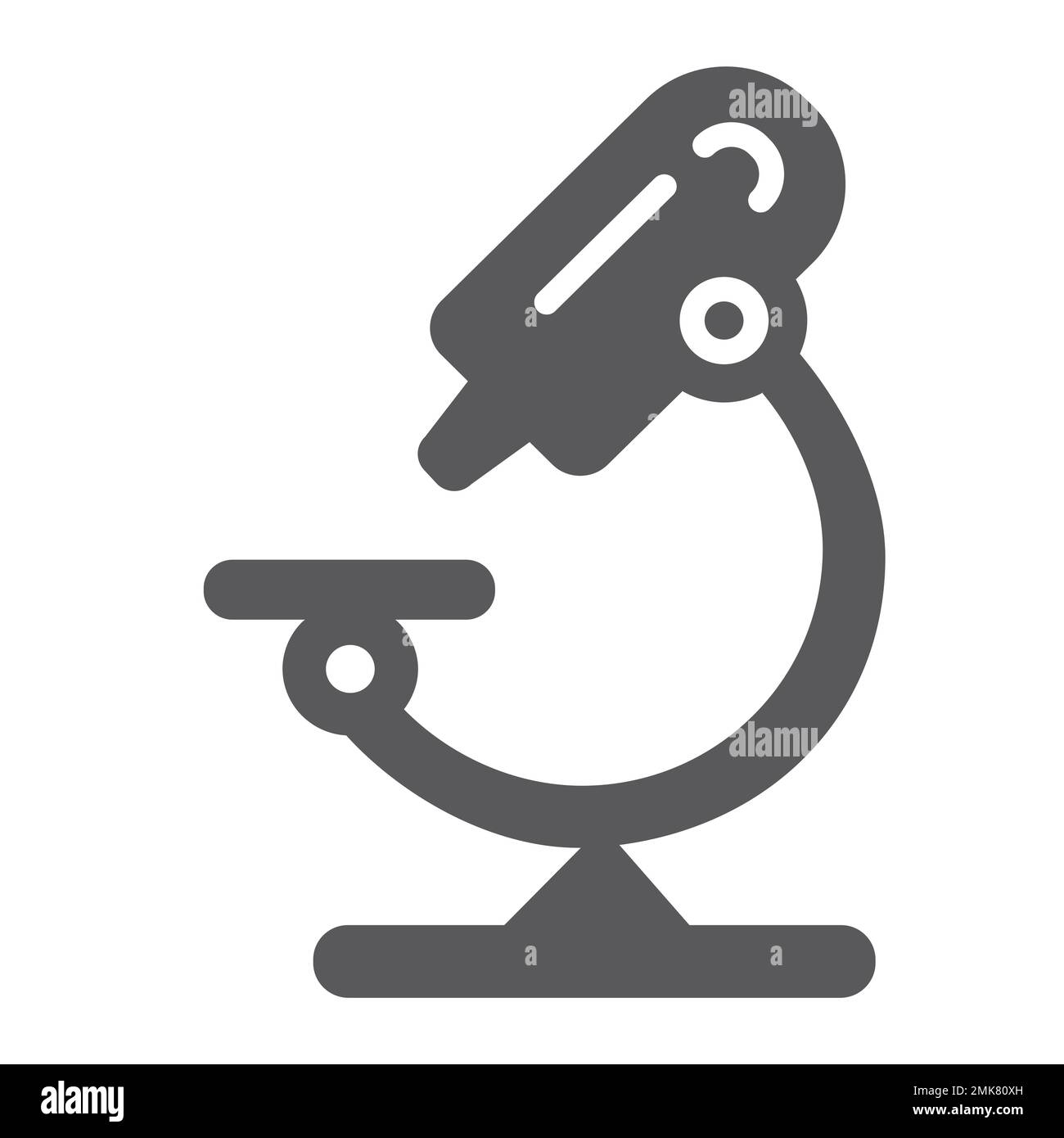 Microscope glyph icon, science and lab, lens sign, vector graphics, a solid pattern on a white ...