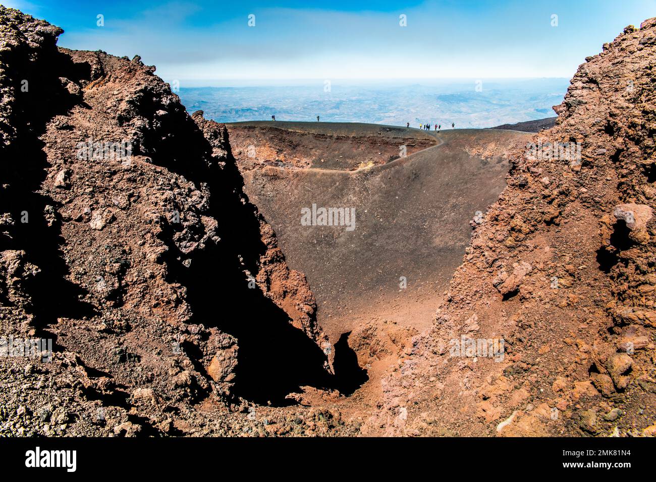 Southern flank of Etna with secondary craters, Aetna with four summit ...