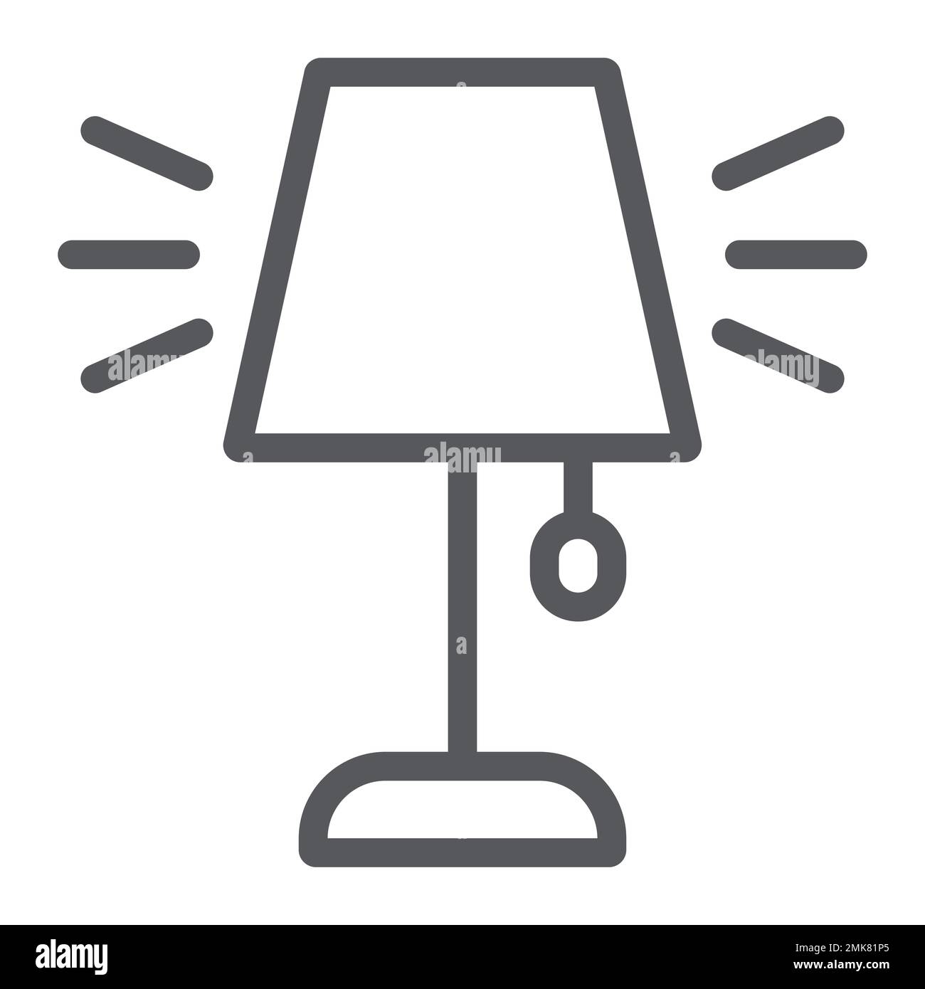 Table lamp line icon, appliance and furniture, light sign, vector ...