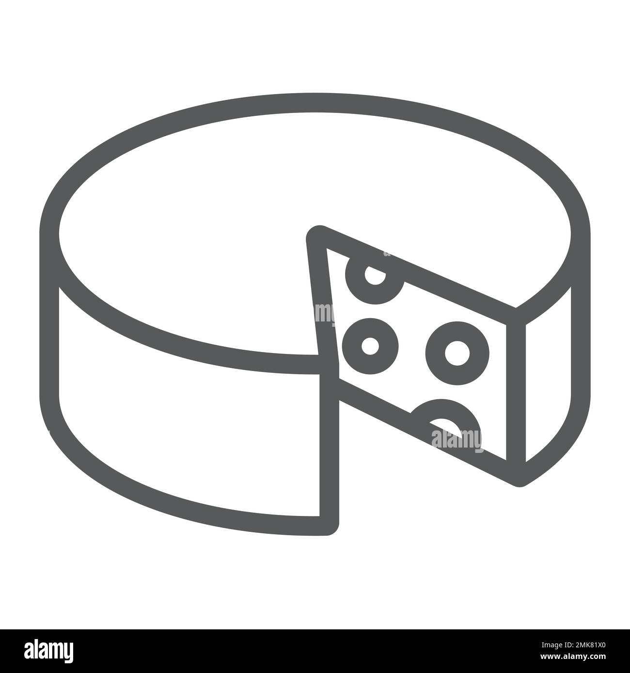 Cheese line icon, food and milk, cheddar sign, vector graphics, a ...