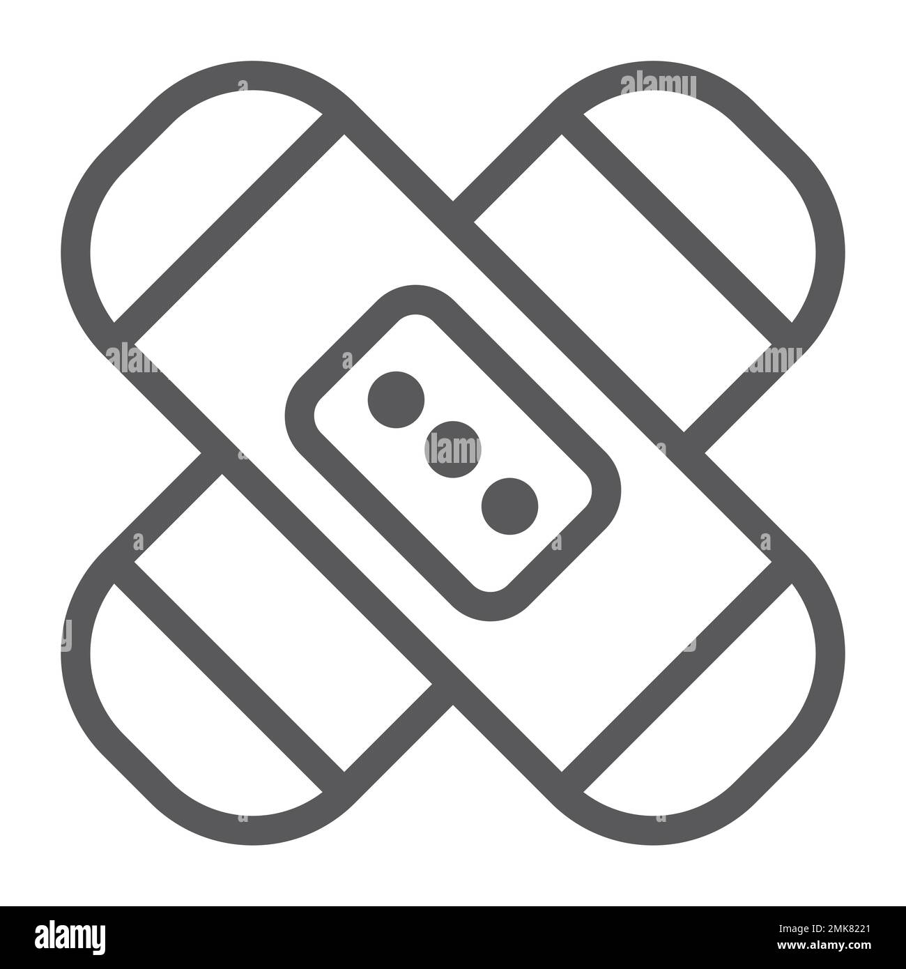 Patch line icon, plaster and aid, medical bandage sign, vector graphics ...