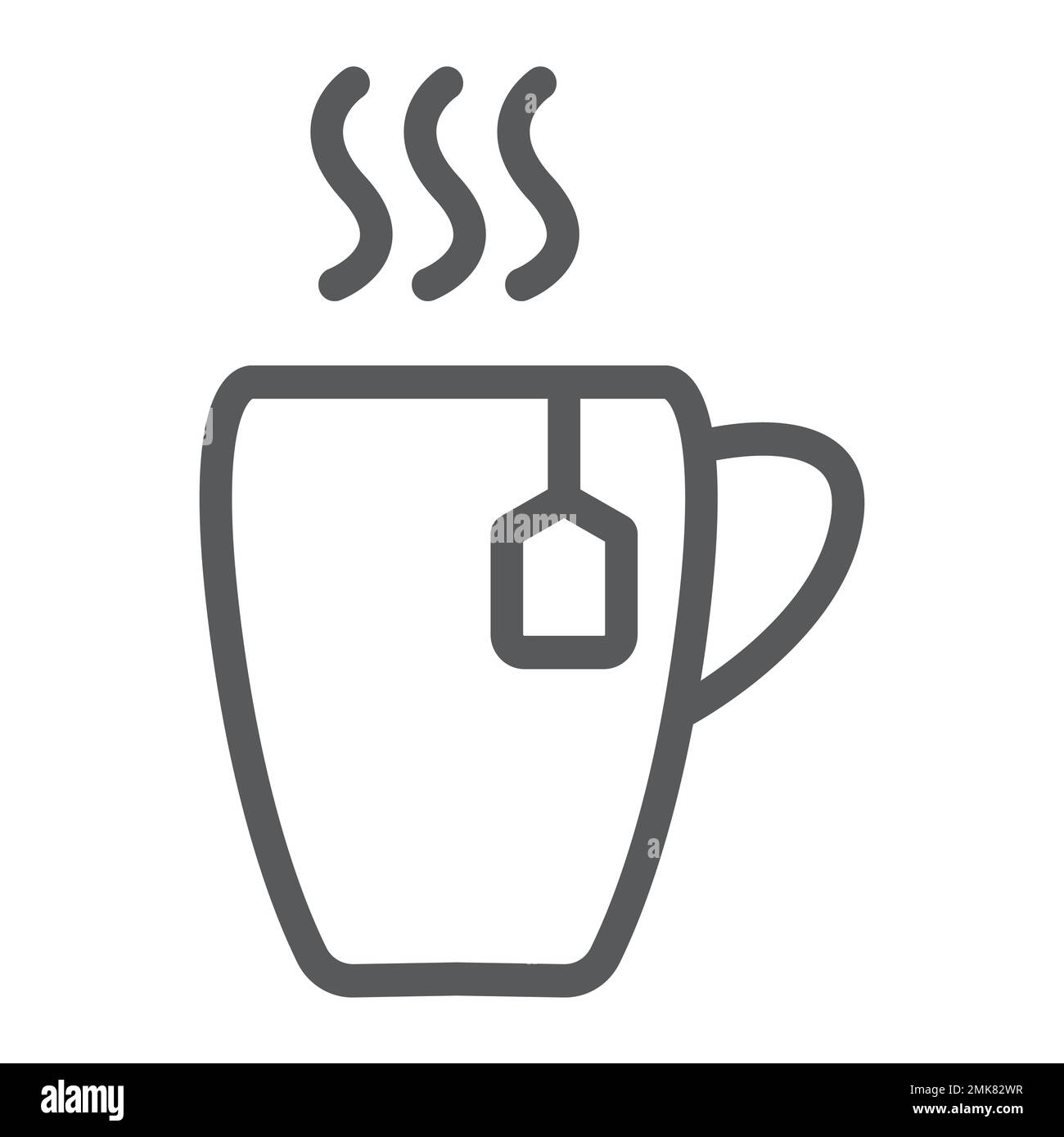 Cup line icon, food and drink, hot tea sign, vector graphics, a linear ...