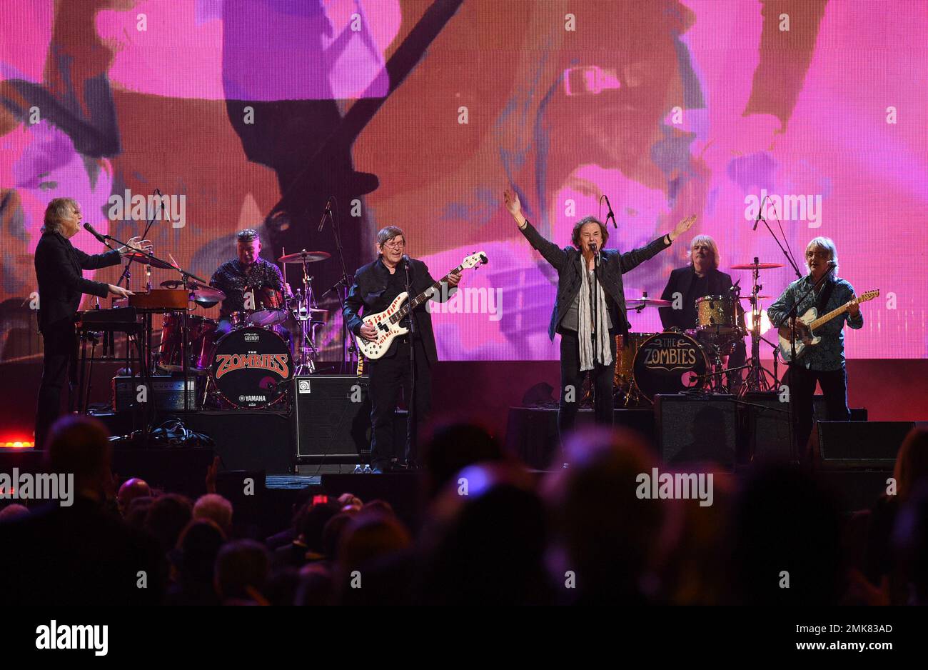 Inductees The Zombies perform at the Rock & Roll Hall of Fame induction ...