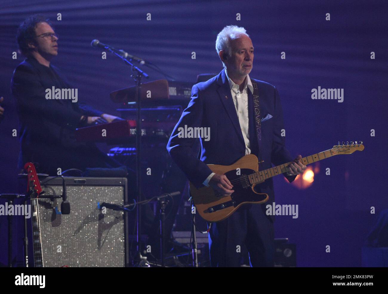 Andy Mackay, of Roxy Music, performs at the Rock & Roll Hall of Fame ...
