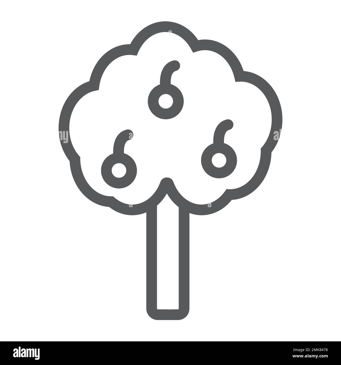 Apple tree line icon, farm and garden, fruit tree sign, vector graphics ...
