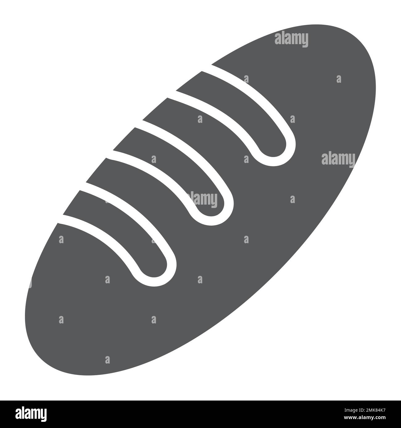 Bread glyph icon, food and bun, baguette sign, vector graphics, a solid ...