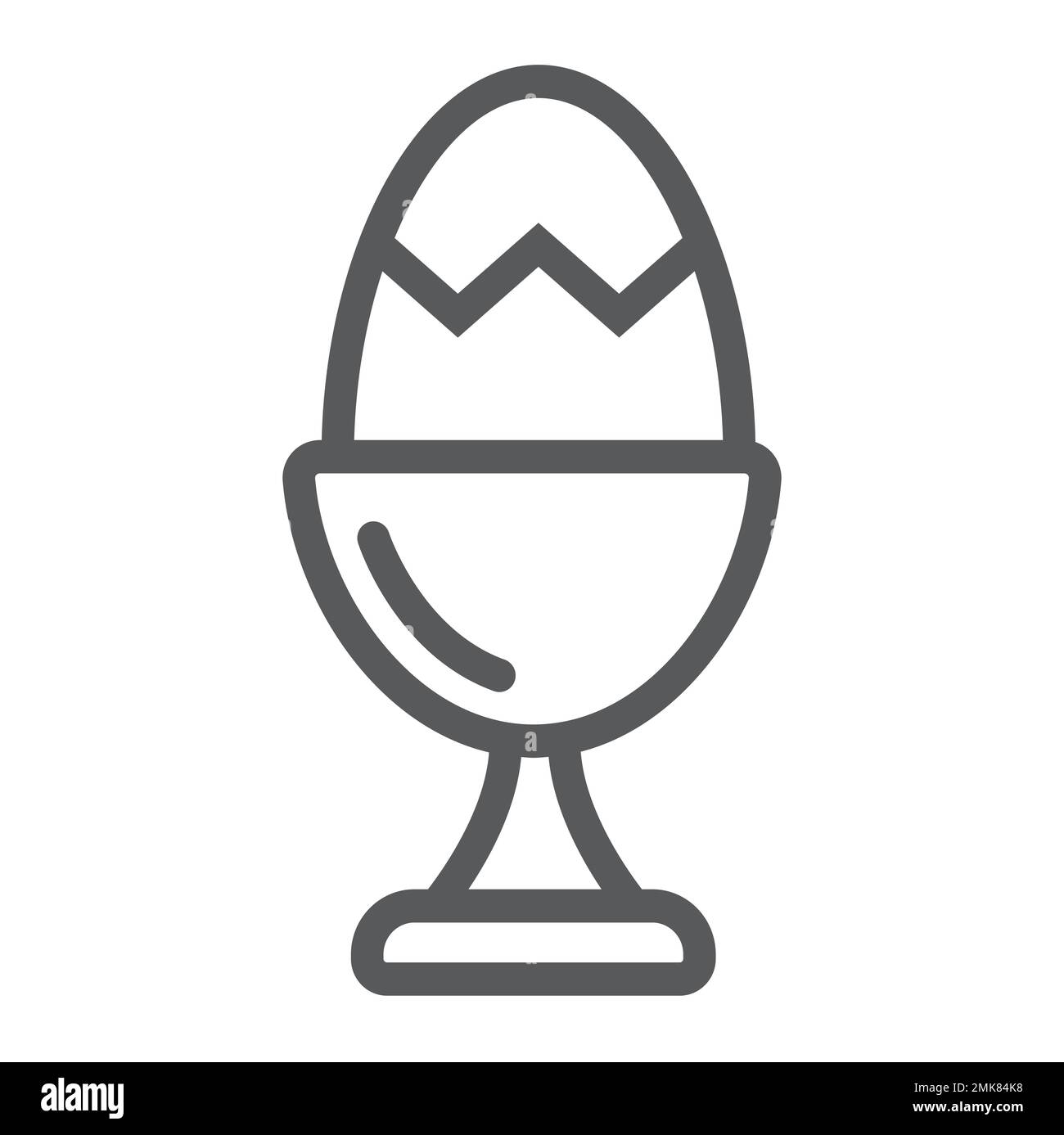 Boiled egg line icon, food and chicken, breakfast sign, vector graphics ...
