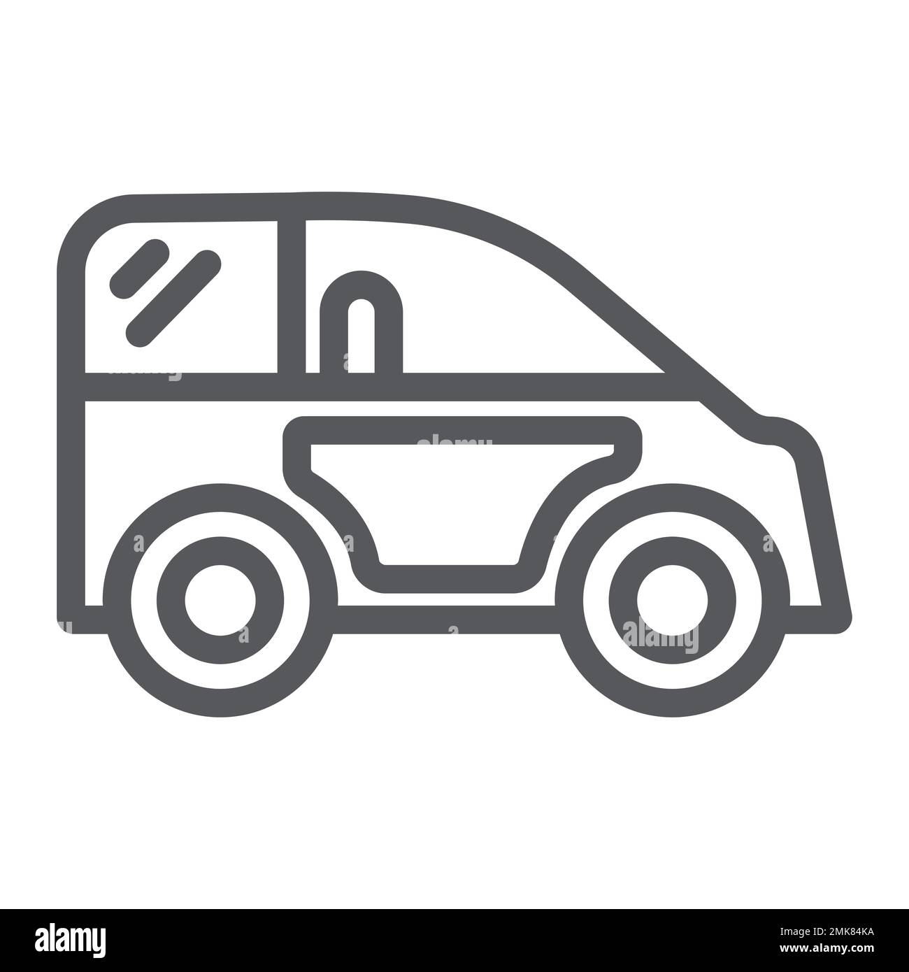 Mini car line icon, transport and automobile, auto sign, vector ...