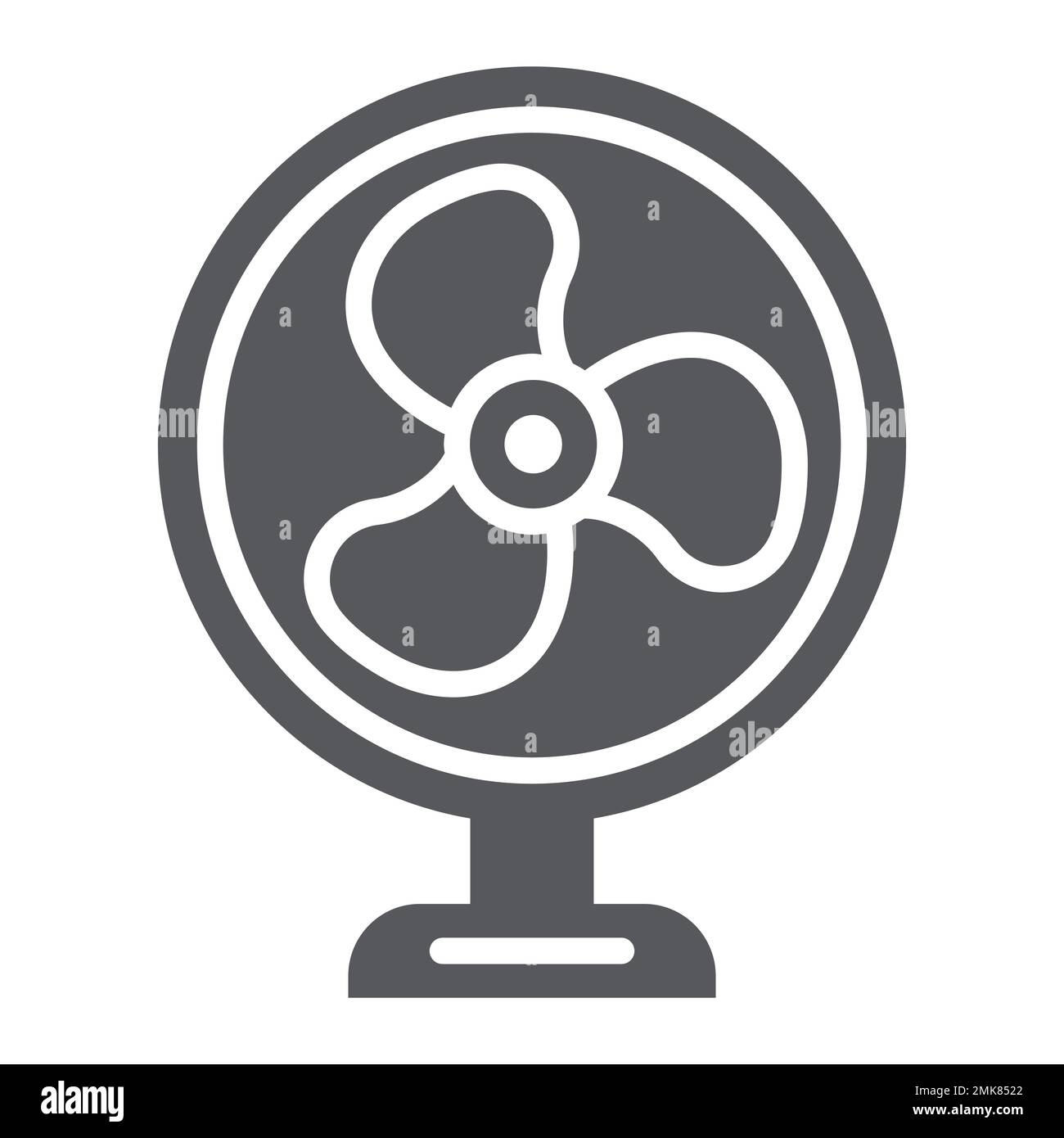 Table fan glyph icon, propeller and electric, air cooler sign, vector ...