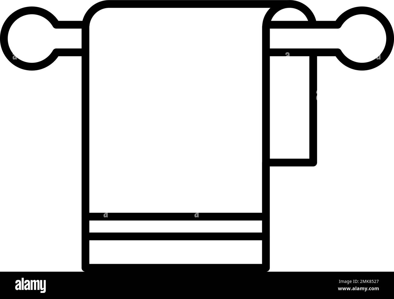 Linen, textile, towel vector icon on transparent background. Outline ...