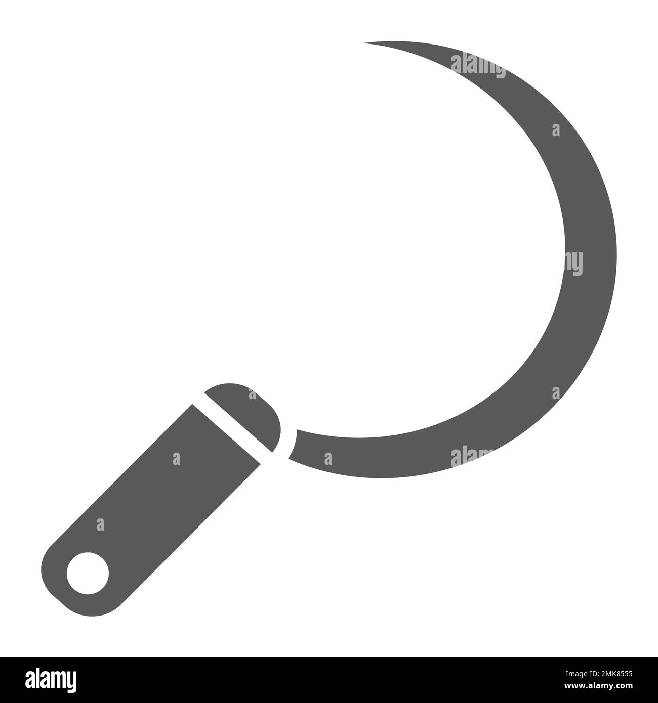 Sickle glyph icon, tool and agriculture, blade sign, vector graphics, a ...