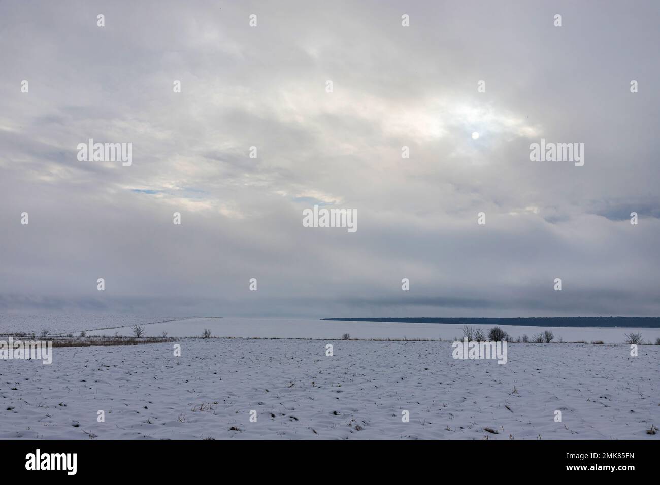 Natural sunset sunrise over field or meadow. The color of the sky over ...