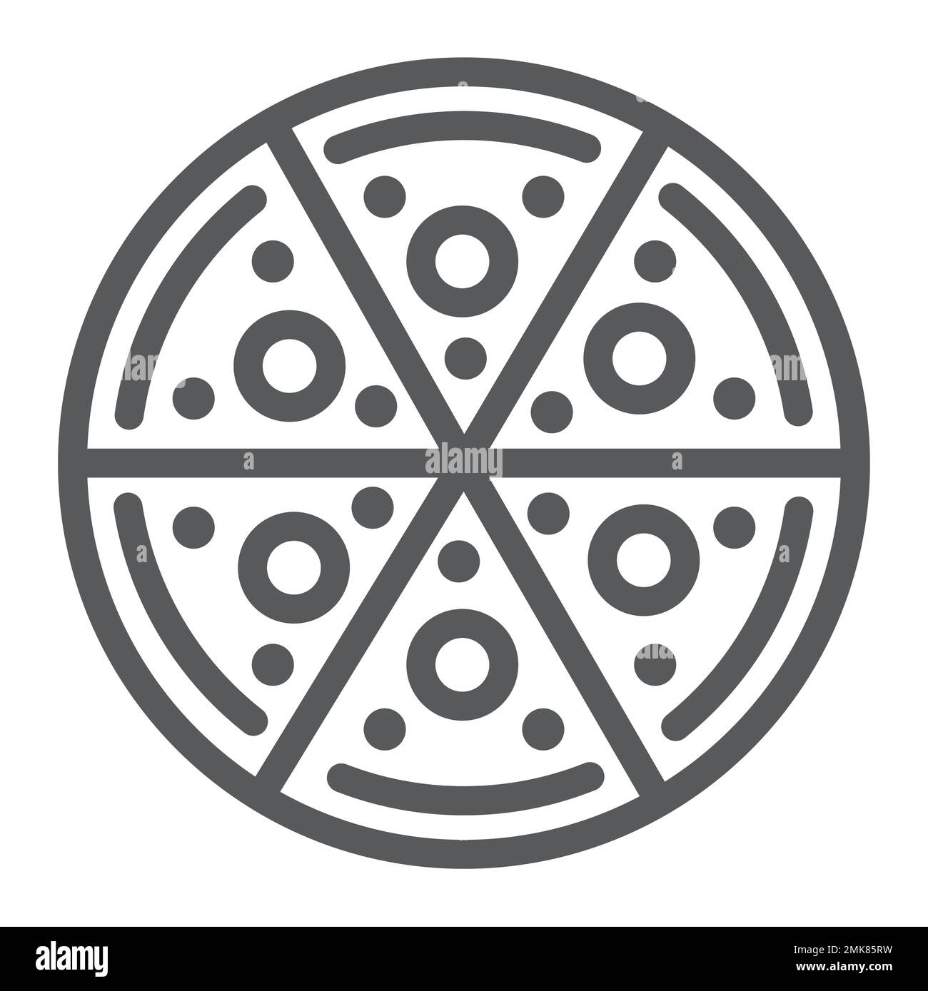 Pizza line icon, food and italian, fast food sign, vector graphics, a ...