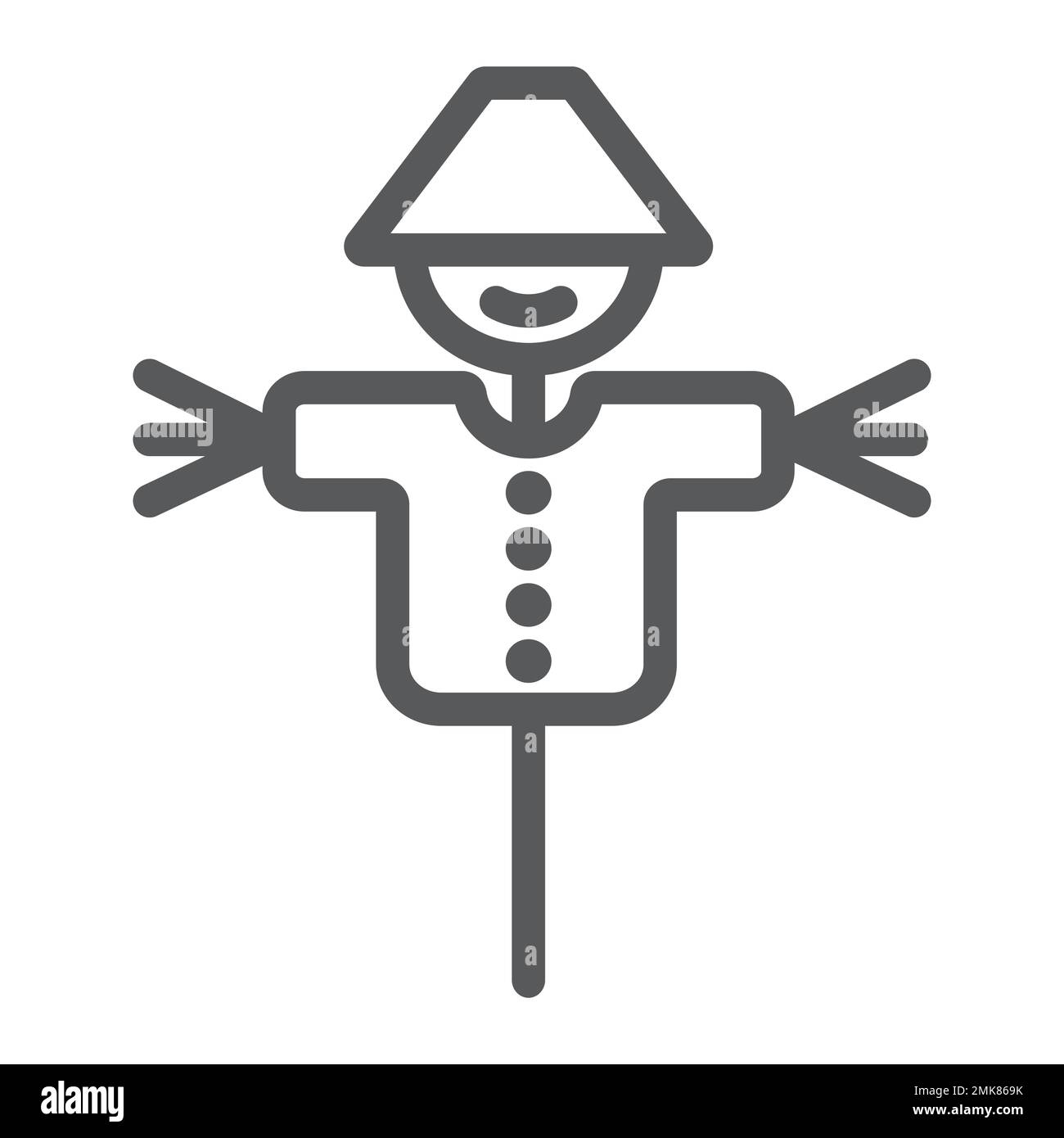 Scarecrow line icon, agriculture and farm, dummy sign, vector graphics ...
