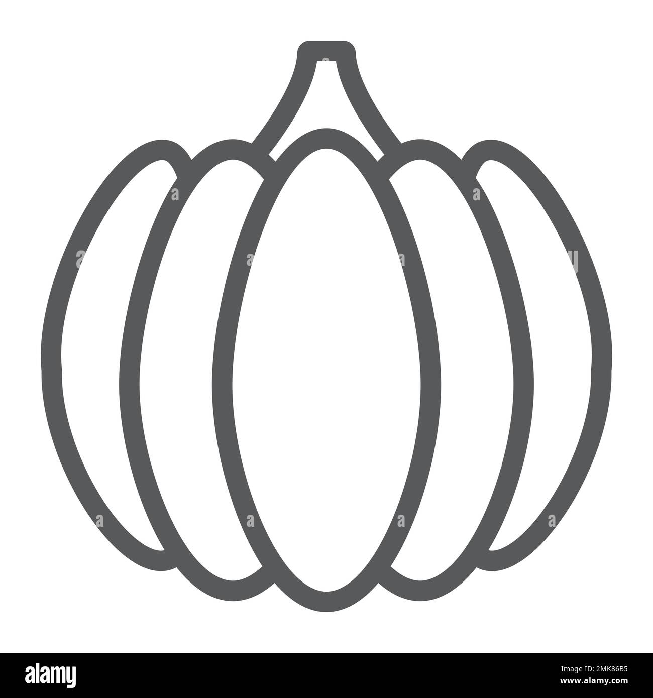 Pumpkin line icon, vegetable and farm, gourd sign, vector graphics, a ...