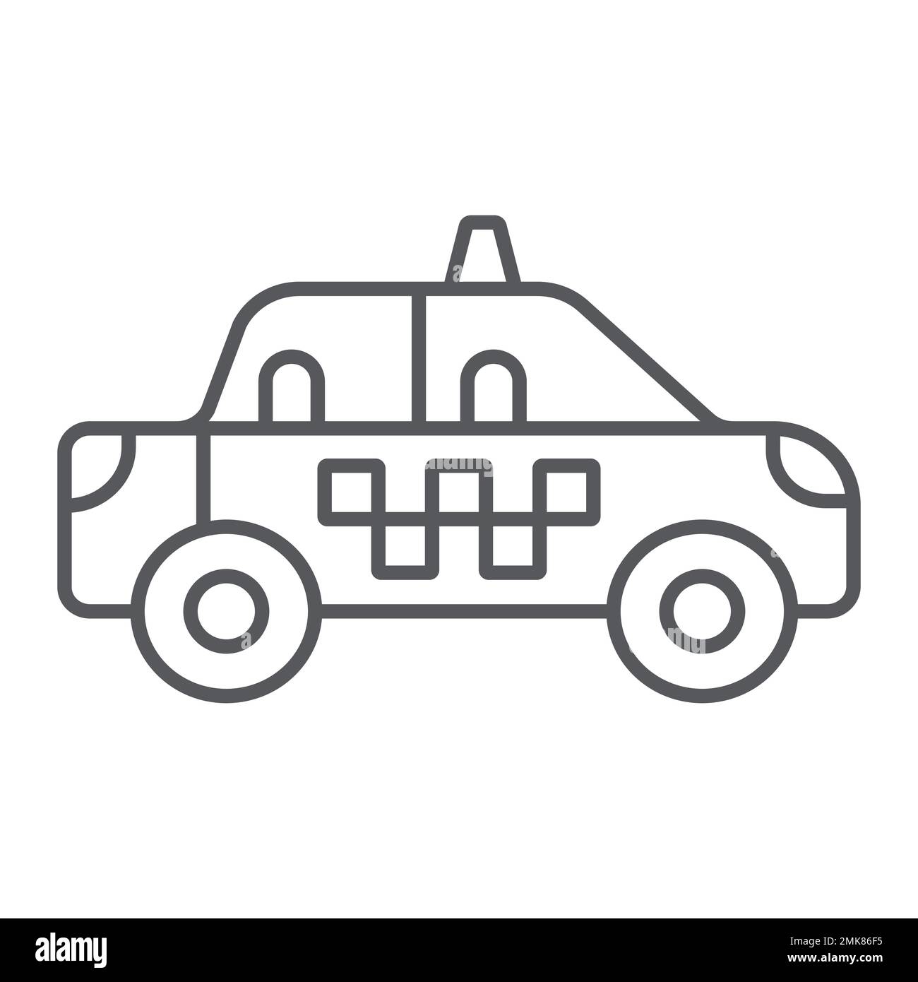 Taxi thin line icon, transportation and auto, cab sign, vector graphics ...