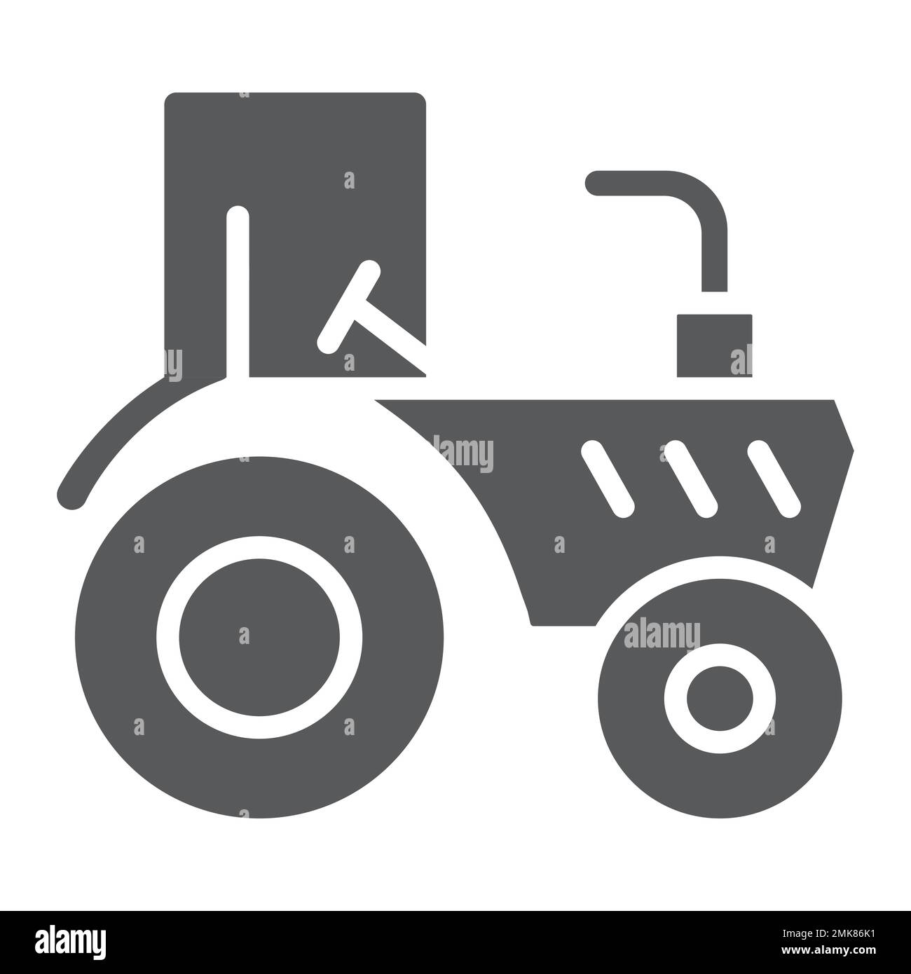 Tractor glyph icon, agriculture and farm, vehicle sign, vector graphics ...