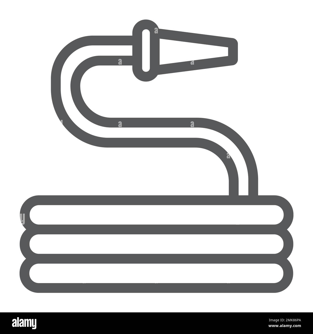 Garden hose line icon, tool and irrigation, sprinkler sign, vector ...