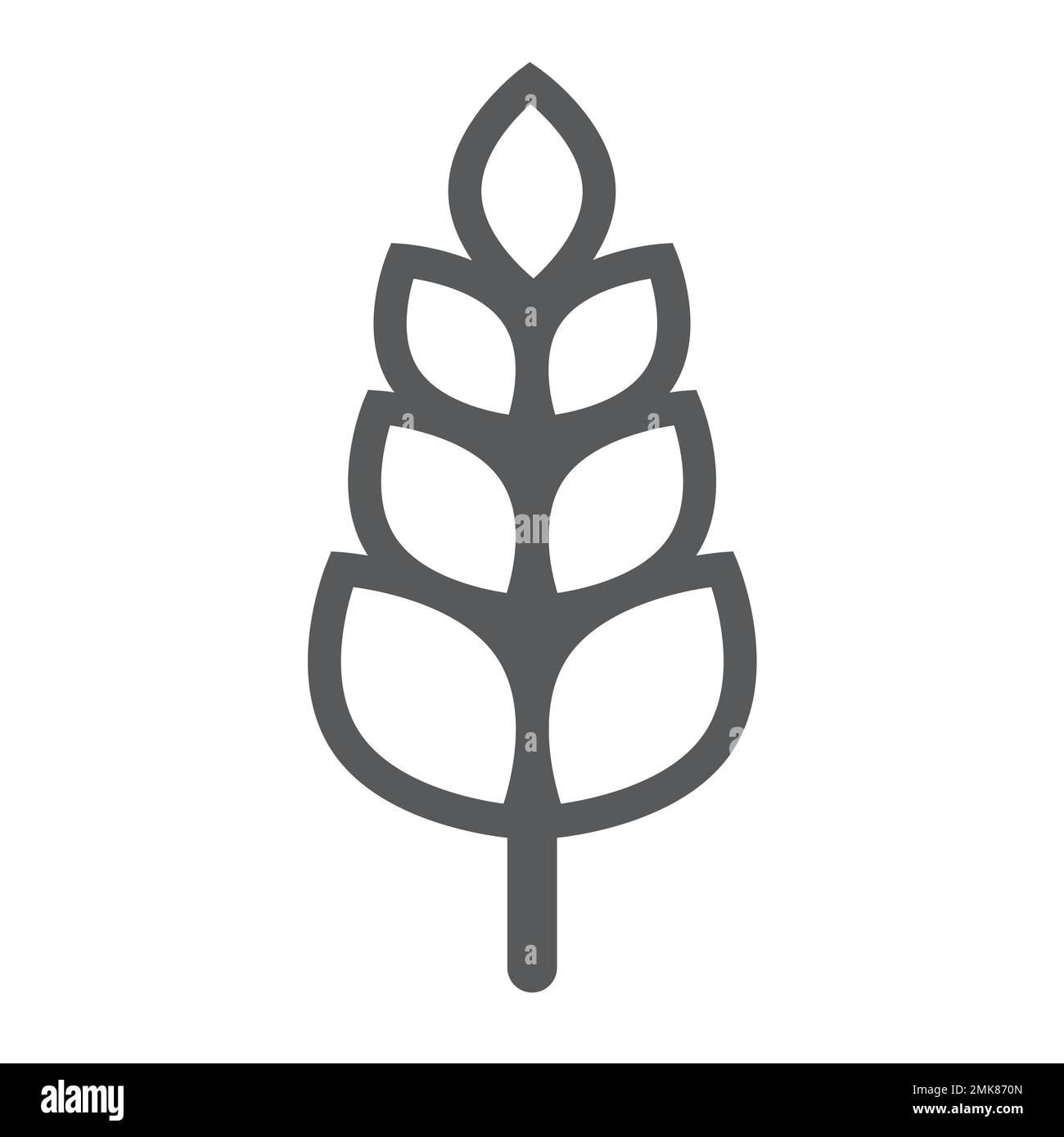 Wheat line icon, agriculture and farm, grain sign, vector graphics, a ...