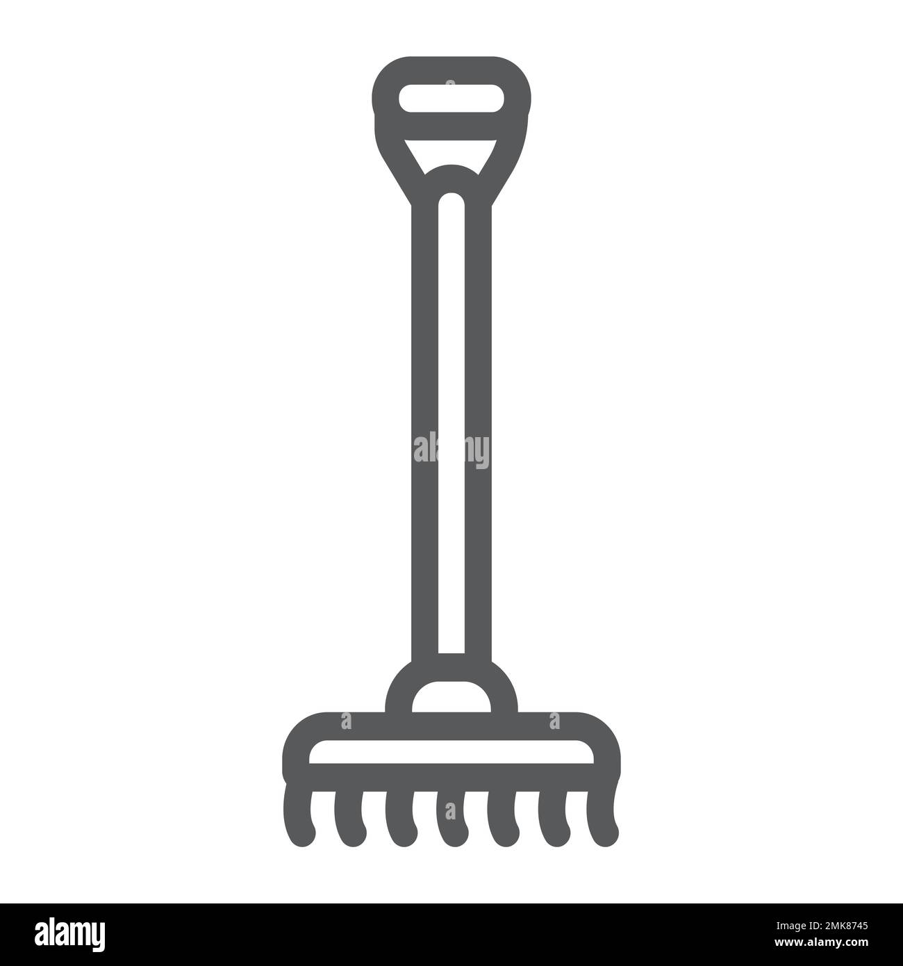 Rake line icon, agriculture and garden, instrument sign, vector ...