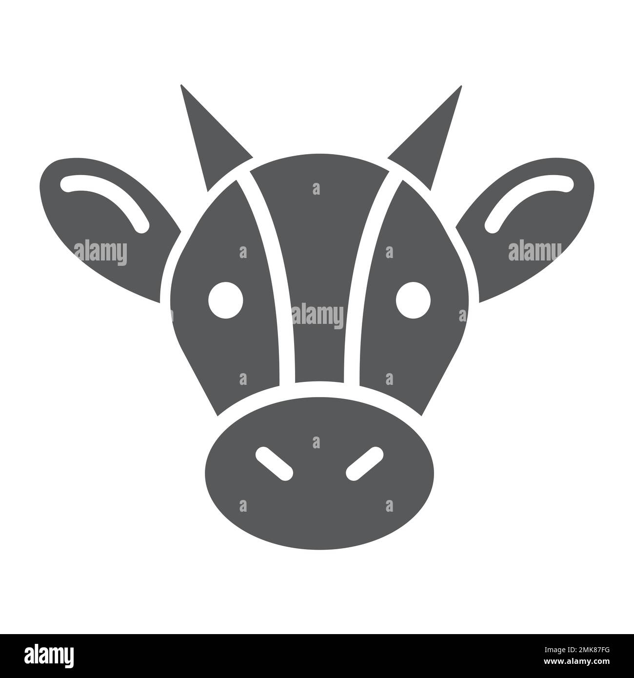 Cow glyph icon, animal and agriculture, cattle sign, vector graphics, a ...
