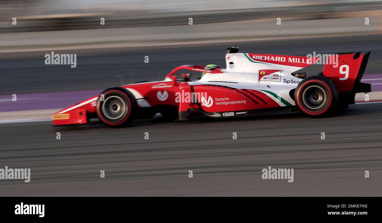 Formula 2 driver Mick Schumacher steers his Prema racing team car ...