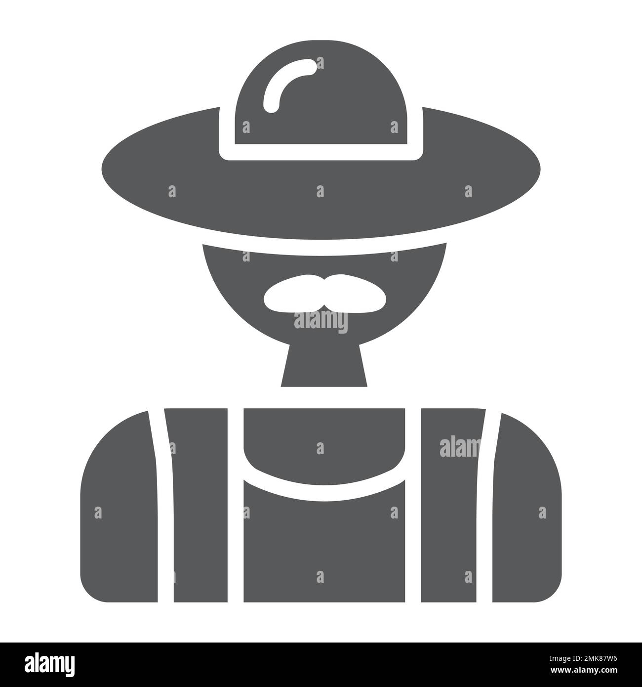 Farmer glyph icon, agriculture and farm, man sign, vector graphics, a ...
