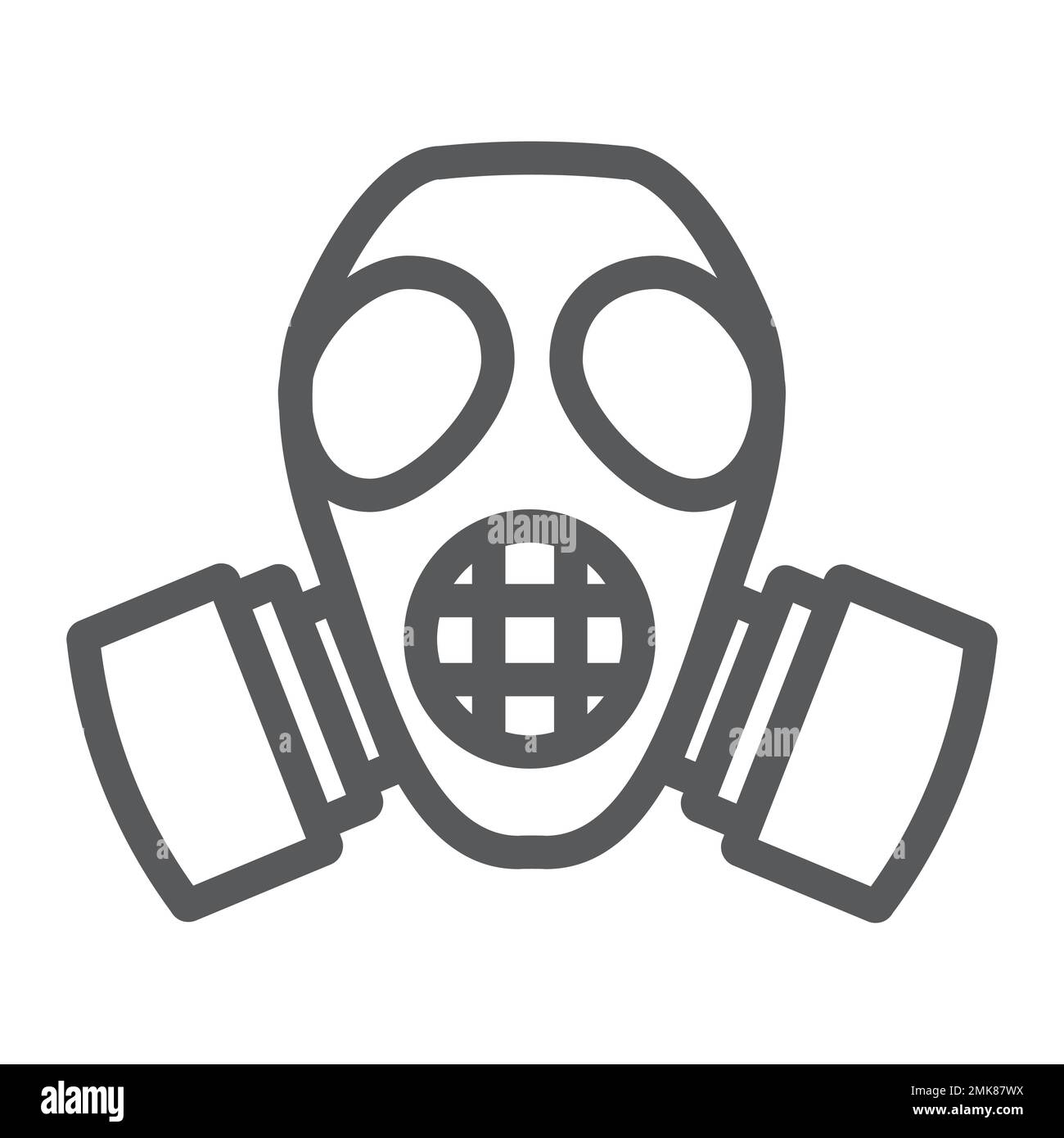 Radiation mask line icon, defense and respirator, gas mask sign, vector ...