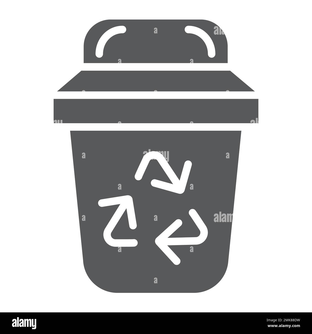 Garbage glyph icon, ecology and trash, bin sign, vector graphics, a ...