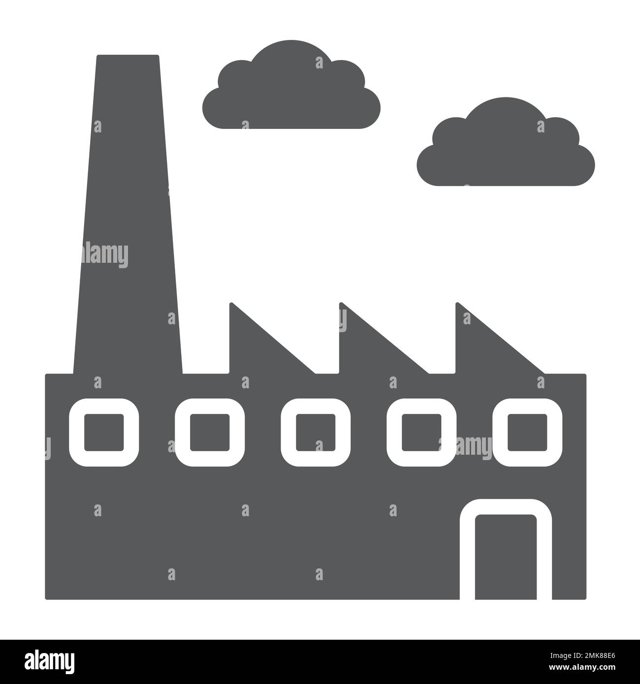 Factory glyph icon, environment and production, plant sign, vector ...