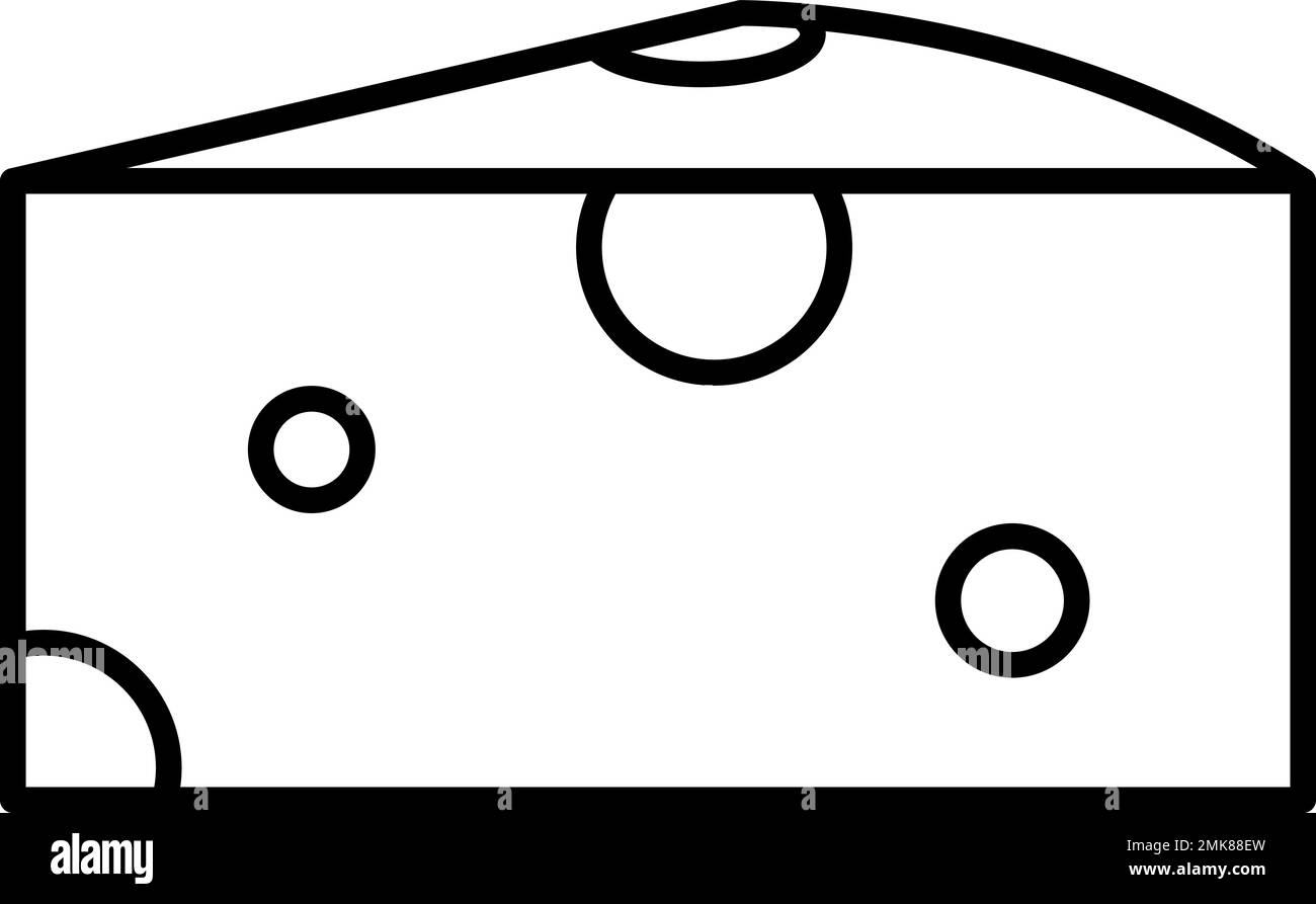 Cheese, dairy, food vector icon on transparent background. Outline ...