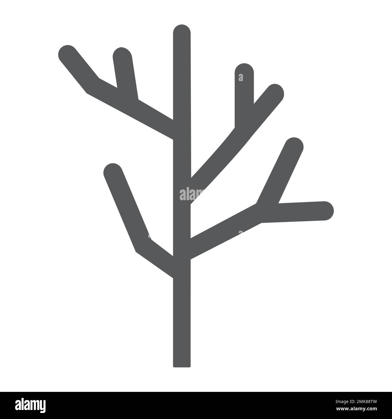 Dry wood glyph icon, tree and lumber, branch sign, vector graphics, a ...