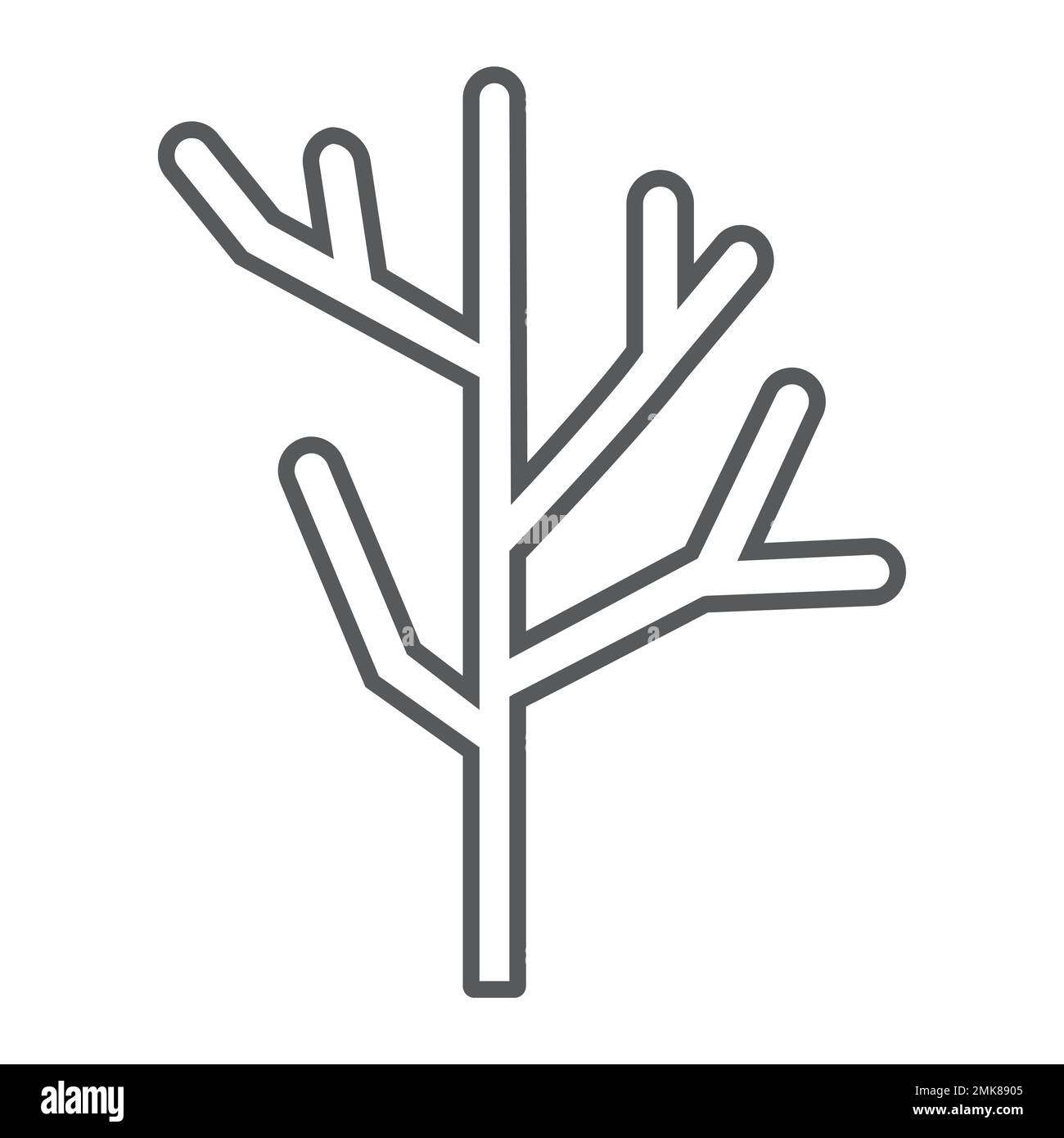 Dry wood thin line icon, tree and lumber, branch sign, vector graphics ...