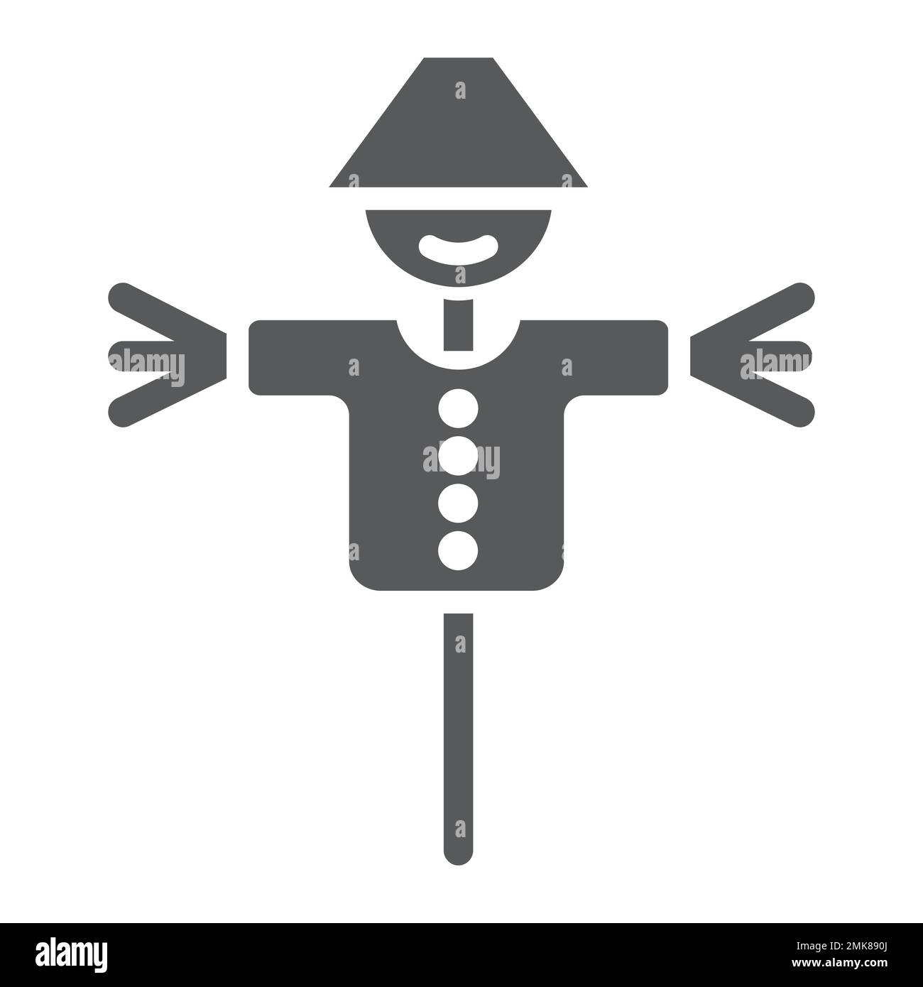 Scarecrow glyph icon, agriculture and farm, dummy sign, vector graphics ...
