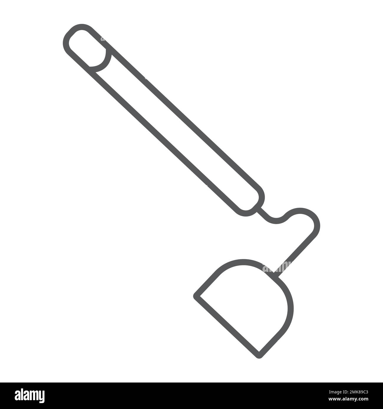 Hoe thin line icon, equipment and agriculture, tool sign, vector ...