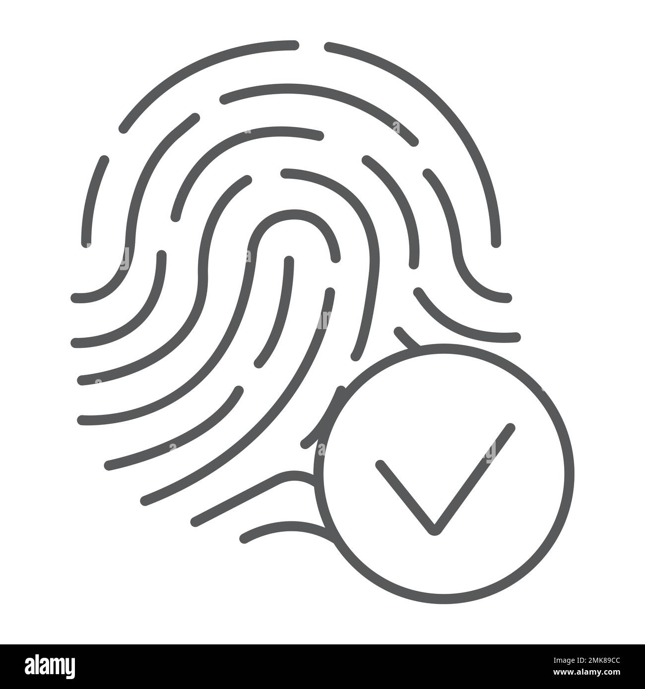 Biometrix thin line icon, scanner and biometric, fingerprint sign ...