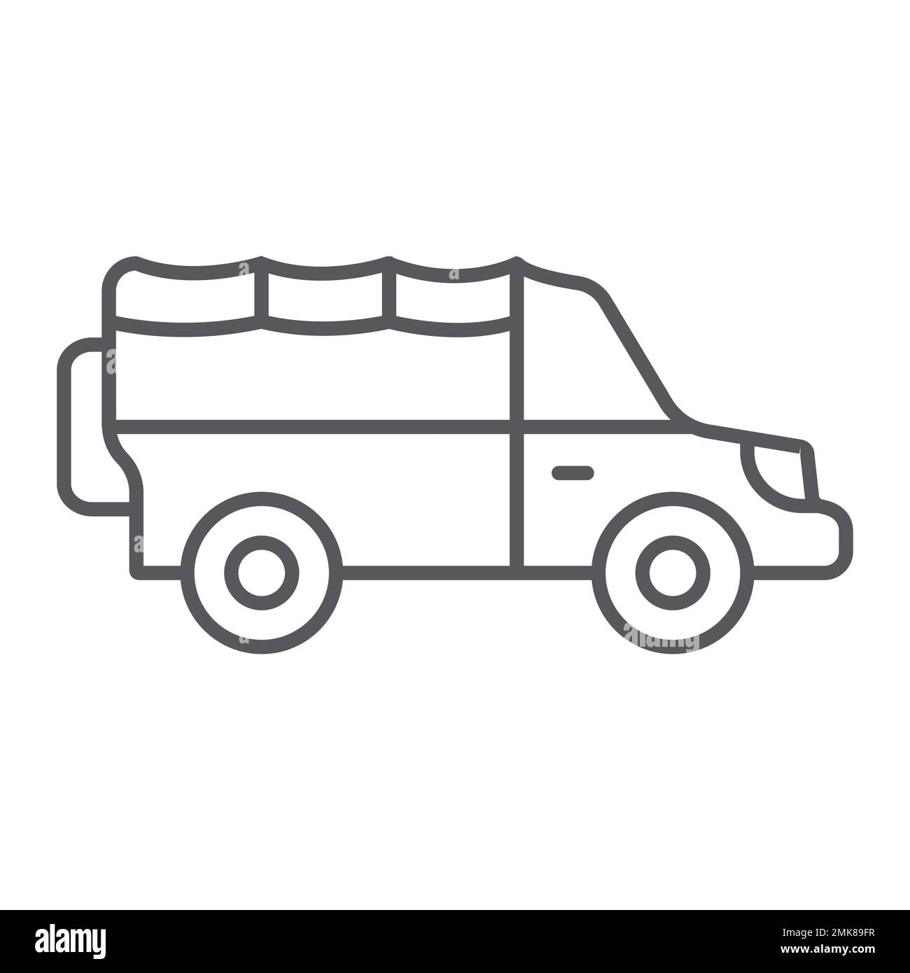 Safari car thin line icon, transportation and auto, suv sign, vector ...