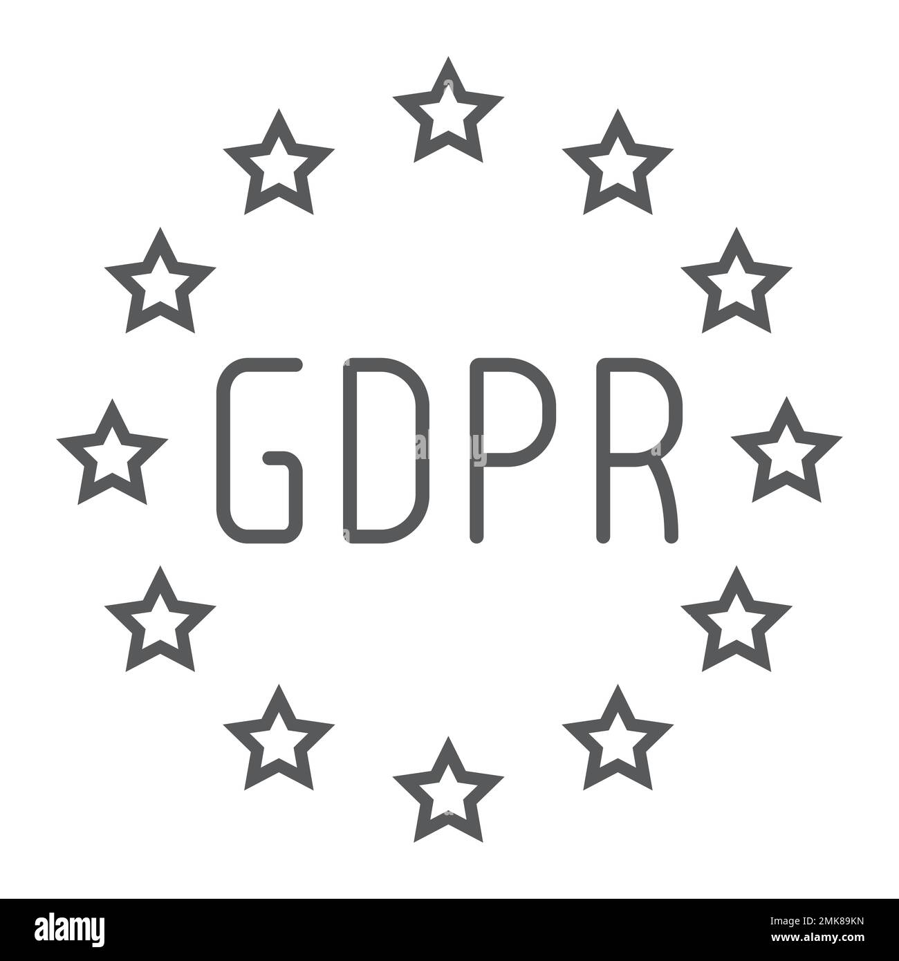 General Data Protection Regulation thin line icon, privacy and ...