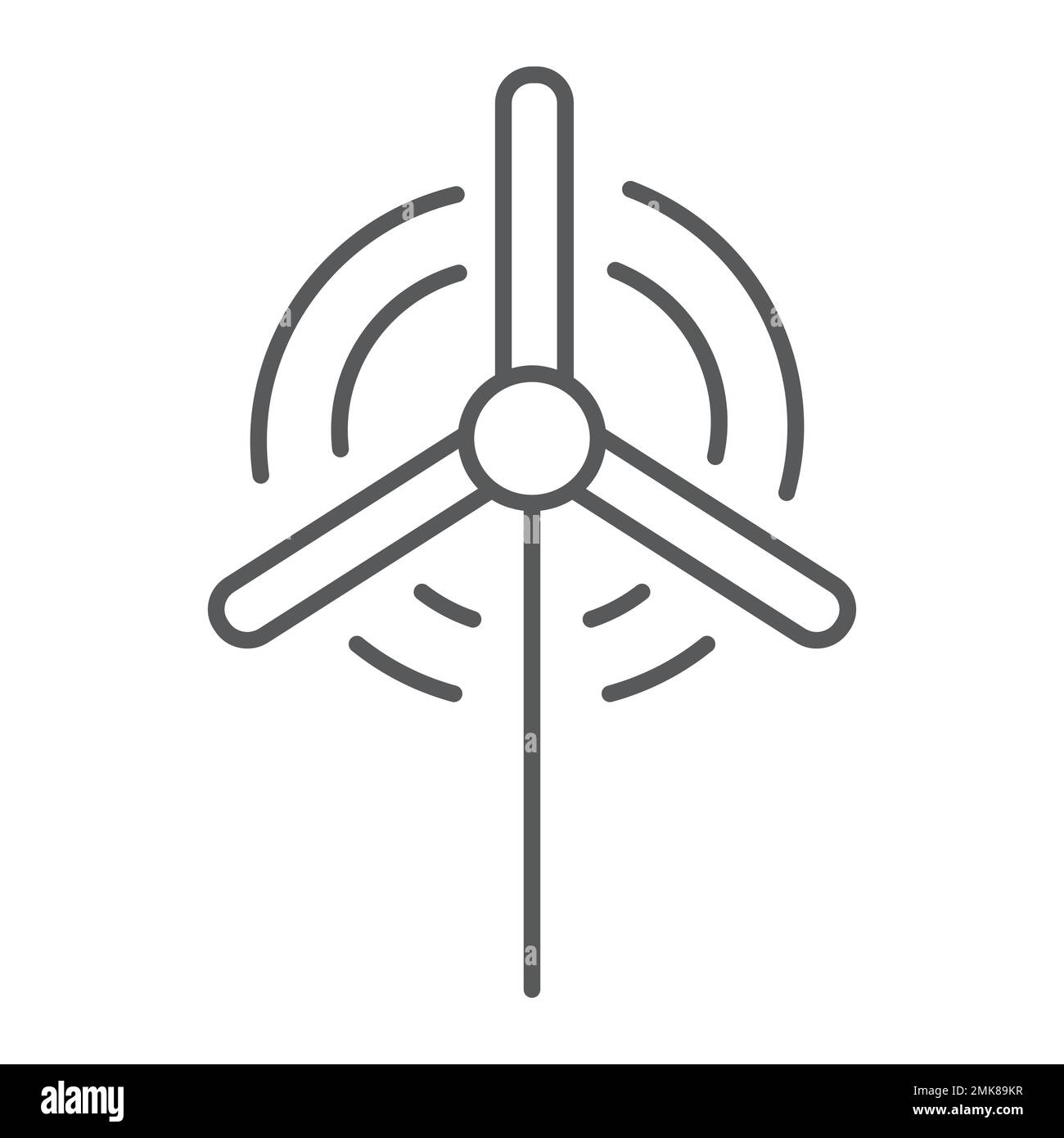 Wind generator thin line icon, ecology and energy, wind turbine sign ...