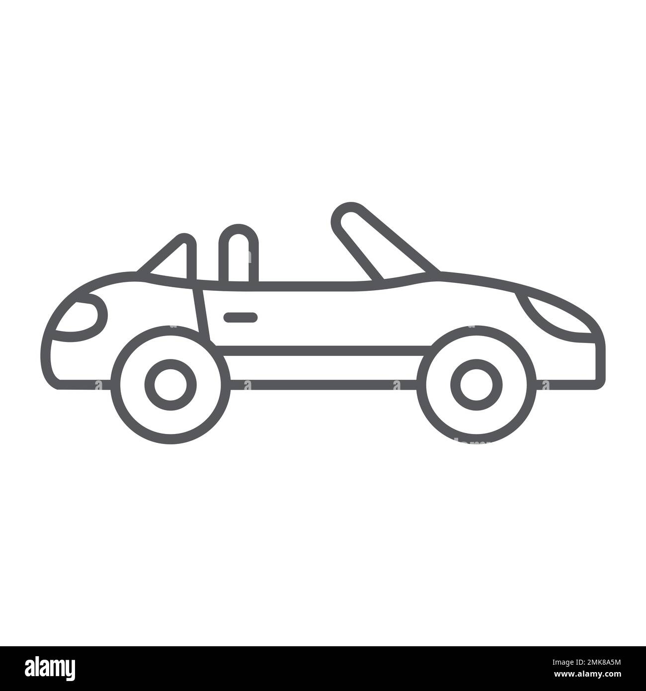 Cabriolet thin line icon, transport and drive, automobile sign, vector ...