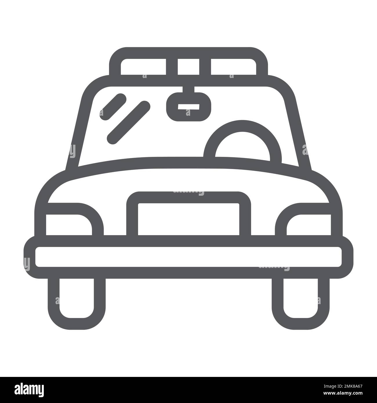 Police car line icon, vehicle and automobile, sheriff car sign, vector ...