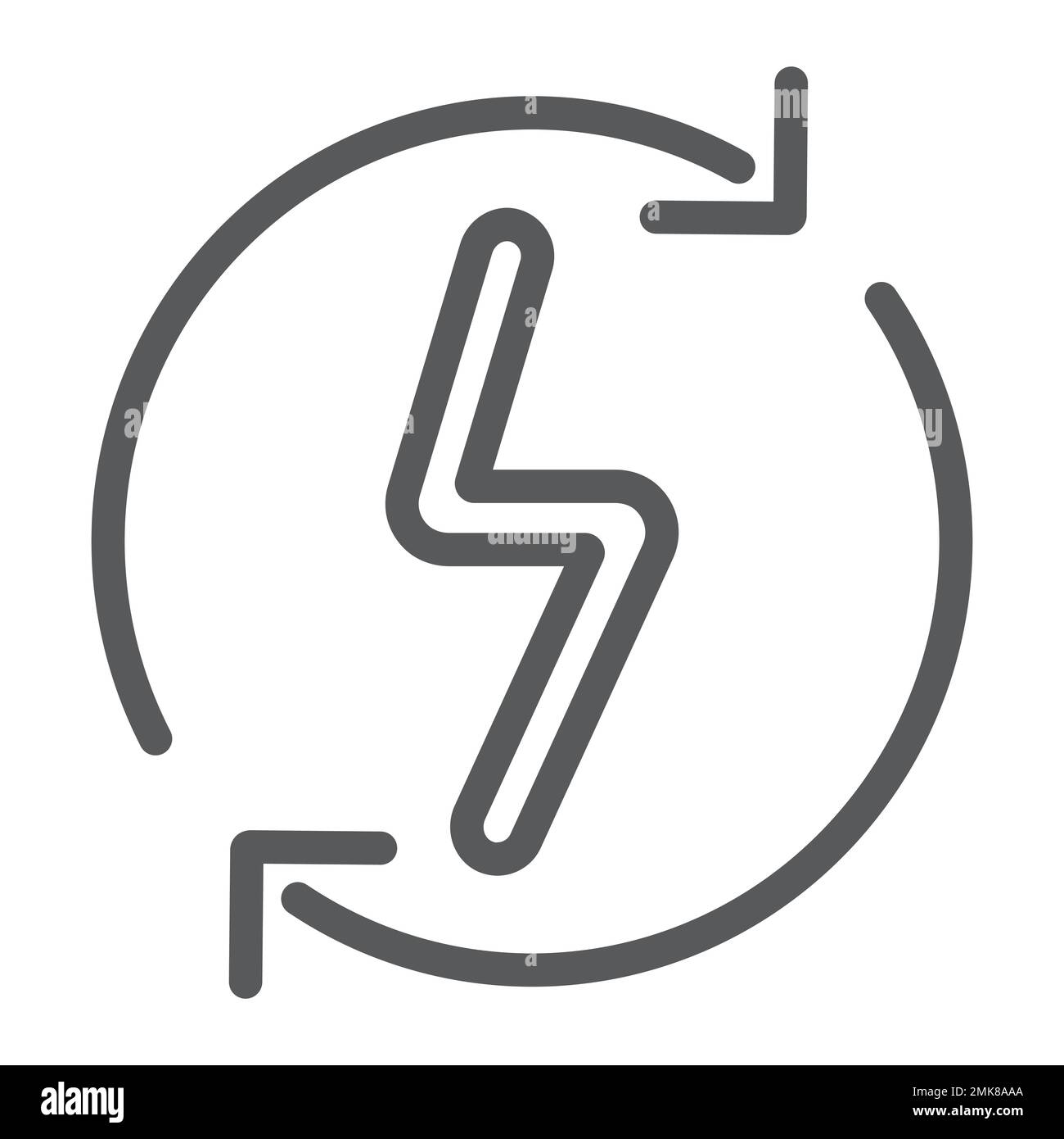 Renewable energy line icon, eco and power, bolt sign, vector graphics ...