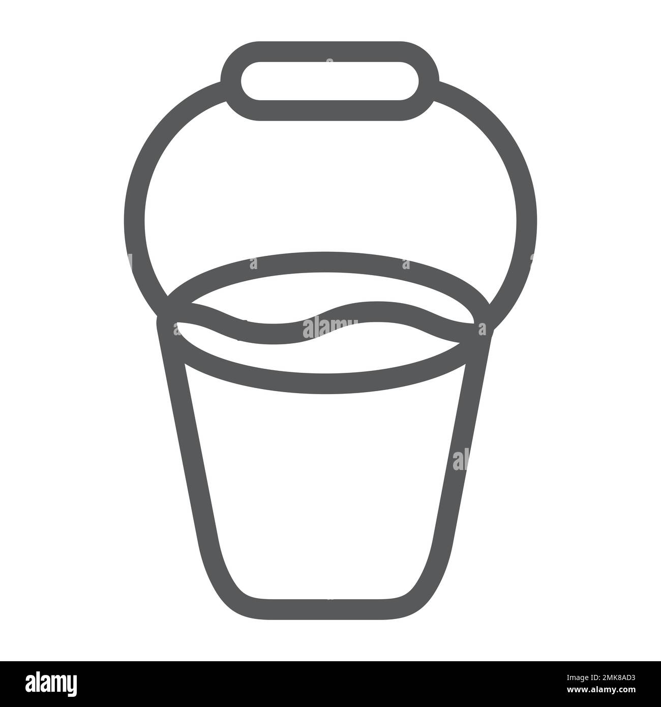 Bucket line icon, tool and farm, container sign, vector graphics, a ...