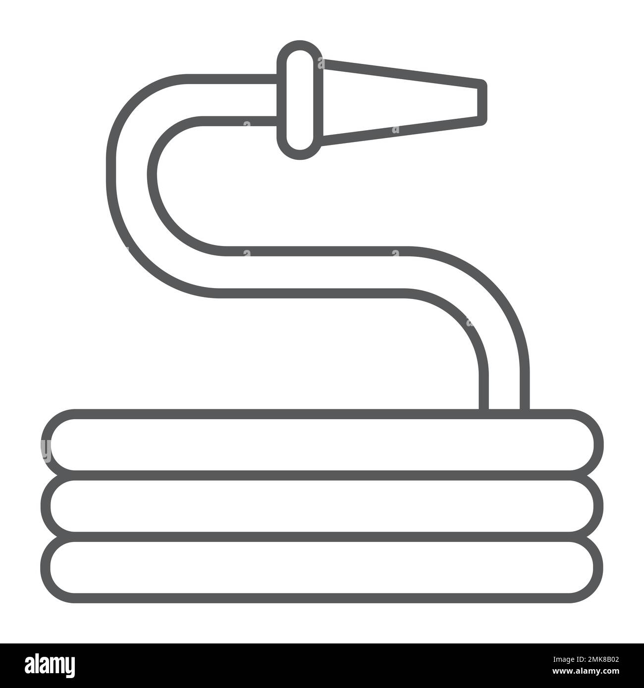 Garden hose thin line icon, tool and irrigation, sprinkler sign, vector ...