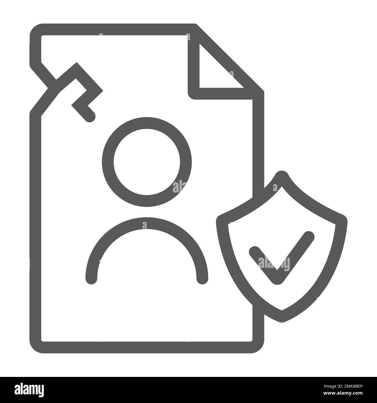 Breach personall data line icon, private and protect, privacy breach ...